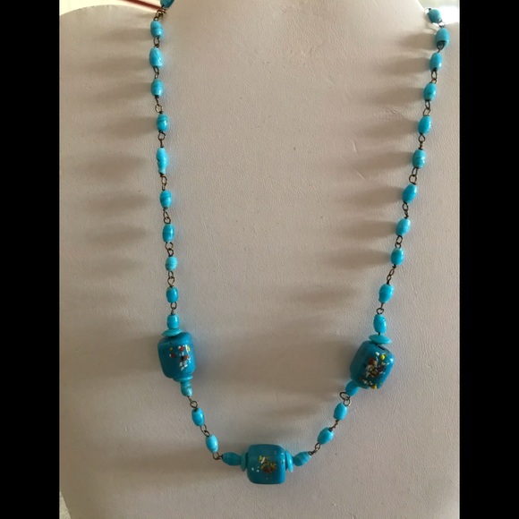 Jewelry | Handmade Blue Bead Necklace 18 Adjustable | Poshmark